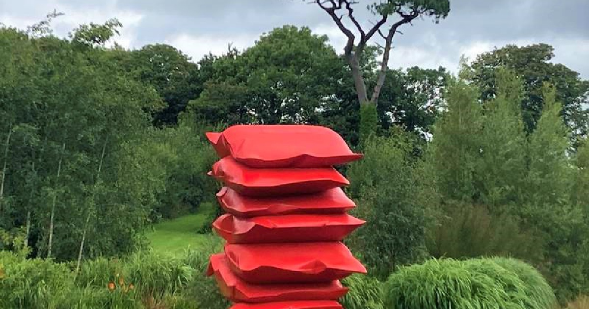 Shaikha Al Mazrou’s ‘Red Stack’ at the Tremenheere Sculpture Gardens ...